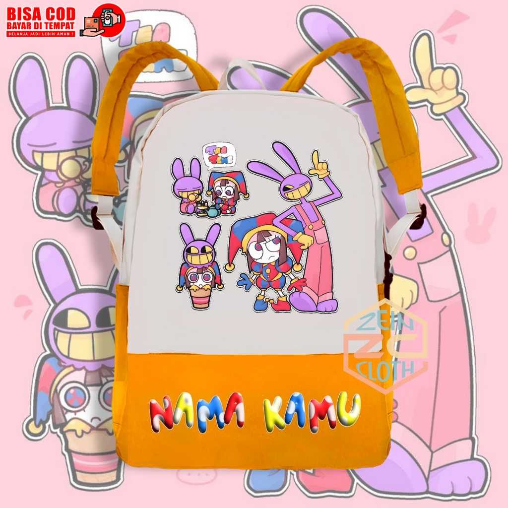 Jual Tas Ransel Anak Jax Pomni Digital Circus / Tas Anak TK/PAUD Pomni ...
