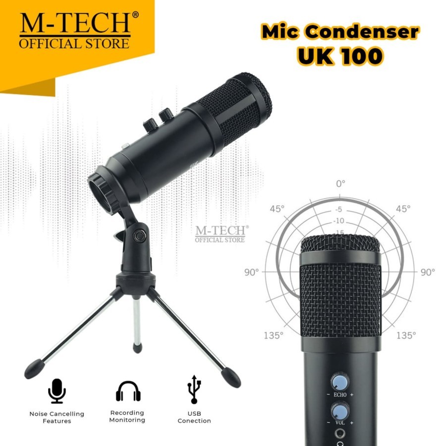 Jual MIC Microphone Condenser M-Tech Original UK-100 with Noise ...