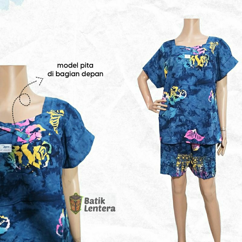 Jual Setelan Piyama Baju Tidur Lentera Batik Daklan Hotpen Celana Pendek Rayon Premium Cetak ...