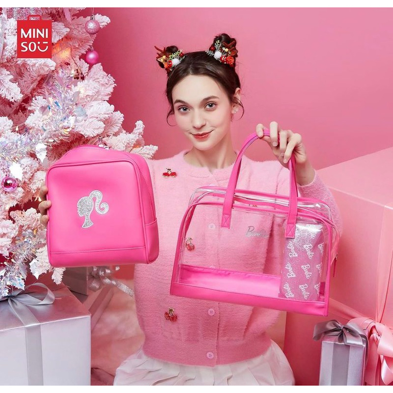 Jual Miniso x Barbie!! Travel Pouch/Bag Barbie 1 set isi 3 | Shopee ...