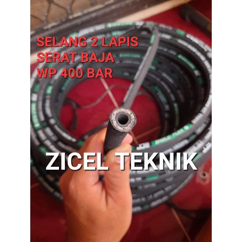 Jual Selang Hidrolik / high pressure washer R2 / 2SN 1/4" wp 400 Bar, 2 ...
