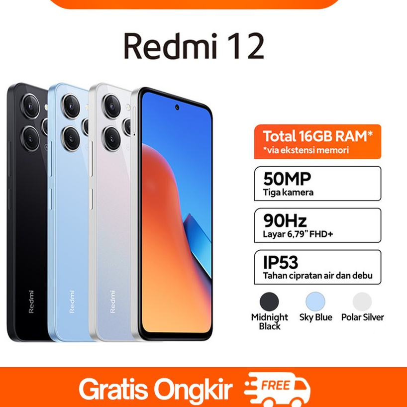 Jual Xiaomi Redmi 12 (8GB/128GB) | (8GB/256GB) MediaTek Helio G88 5000 ...