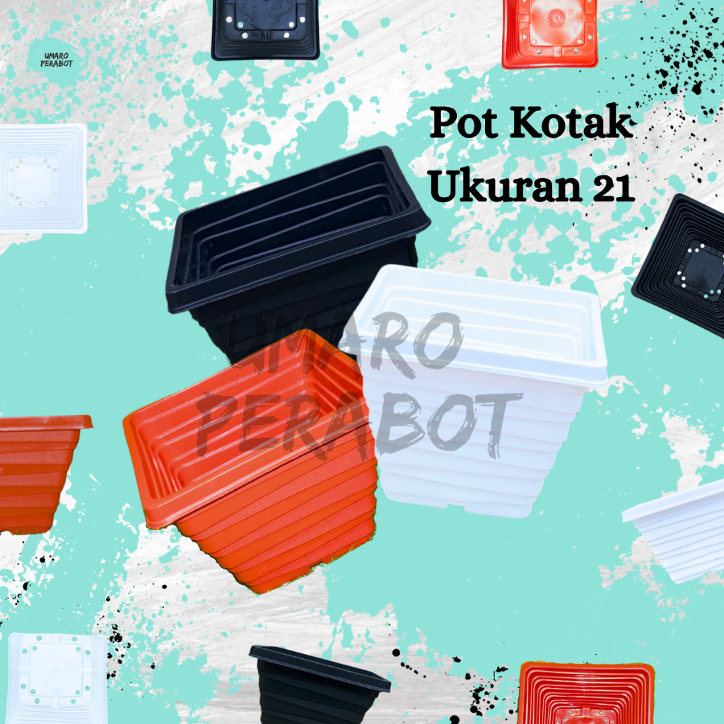 Jual Pot Kotak Ukuran 21 / Pot Persegi Kotak / Pot Mozaik / Pot Tanaman ...