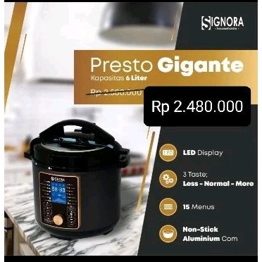 Jual Presto Gigante 6 Liter Signora/Presto Listrik | Shopee Indonesia