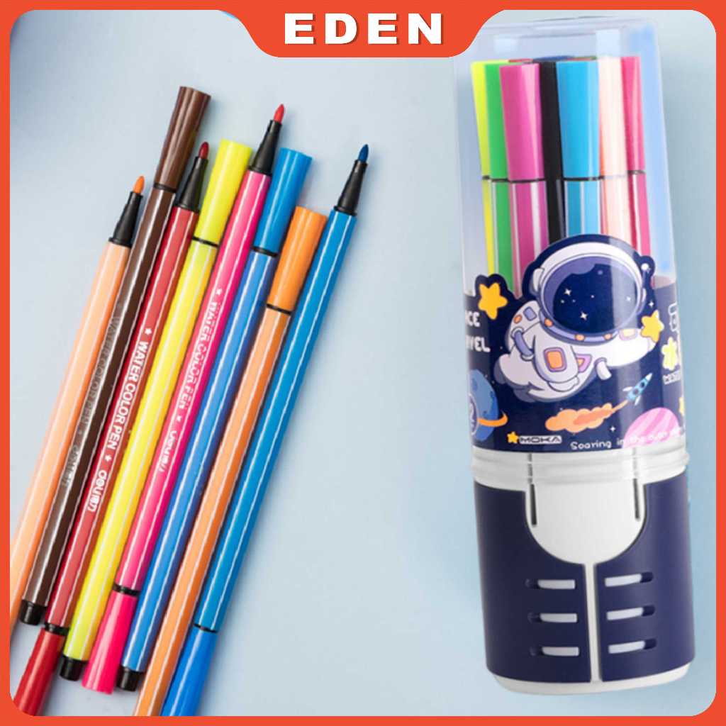 Jual Spidol Warna Warni 1 Set Hexagonal Watercolor Marker Pen 12/24 ...