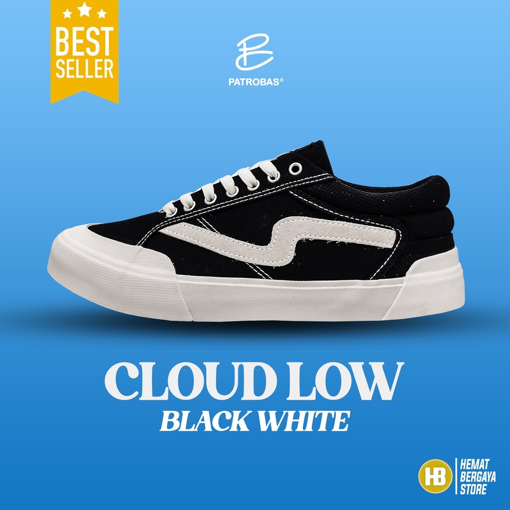 Jual Sepatu Patrobas Cloud Low Black White | Shopee Indonesia