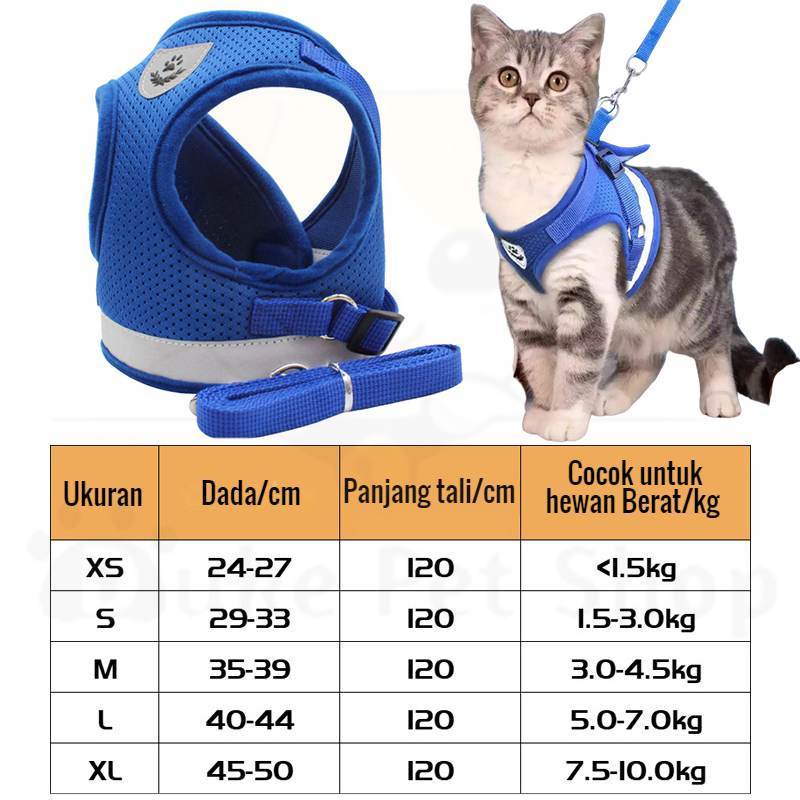 Jual TALI KUCING HARNESS ANJING KUCING TALI TUNTUN KUCING TALI KUCING ...