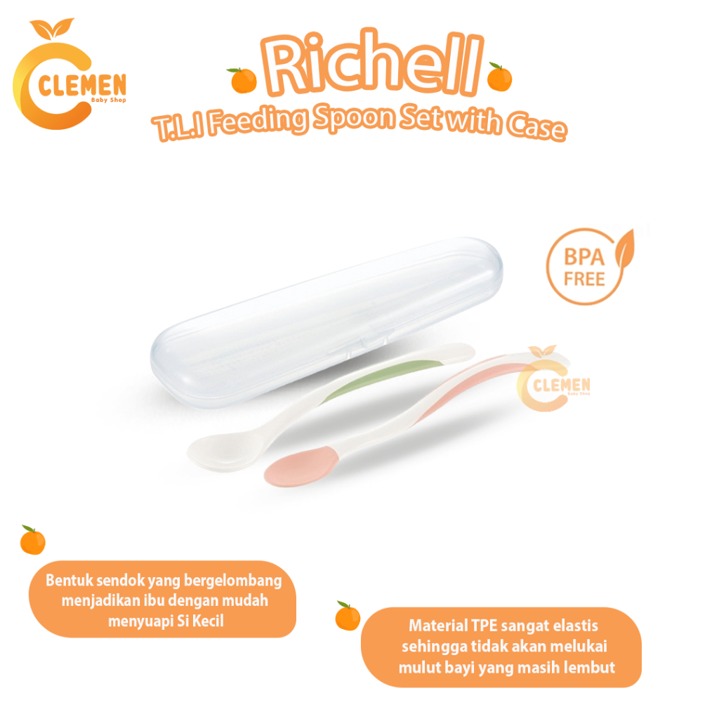 Jual Richell Feeding Spoon Set with Case (Sendok Makan Bayi) (Isi 2 Pcs) | Shopee Indonesia