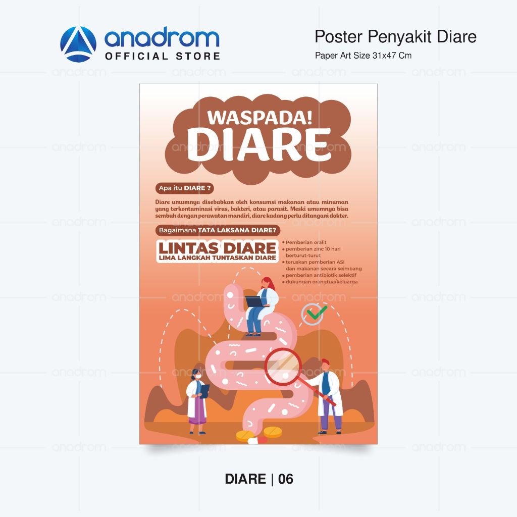 Jual Poster Seputar Diare | Poster Promosi Kesehatan | Anadrom 3597 ...