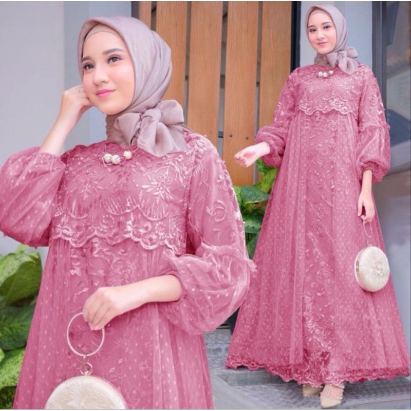 Jual MAXI MASITA / GAMIS LIANA ( ANAK - DEWASA) GAMIS BRUKAT GLITER / GAMIS TILE MUTIARA / GAMIS ...