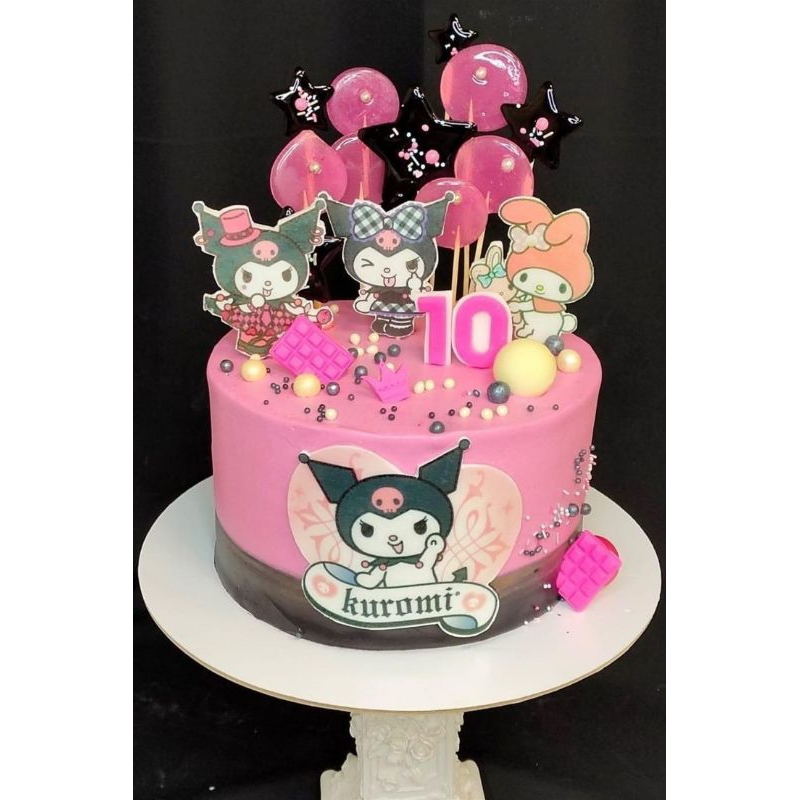 Jual TOPPER KARAKTER KUROMI/KUE ULANG TAHUN KUROMI/TOPPER KUE TART ...