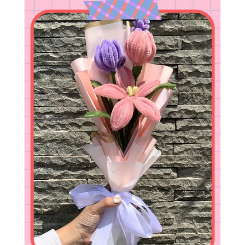 Jual BOUKET BUNGA KAWAT BULU TULIP / BUKET WISUDA /BUKET BUNGA | Shopee ...