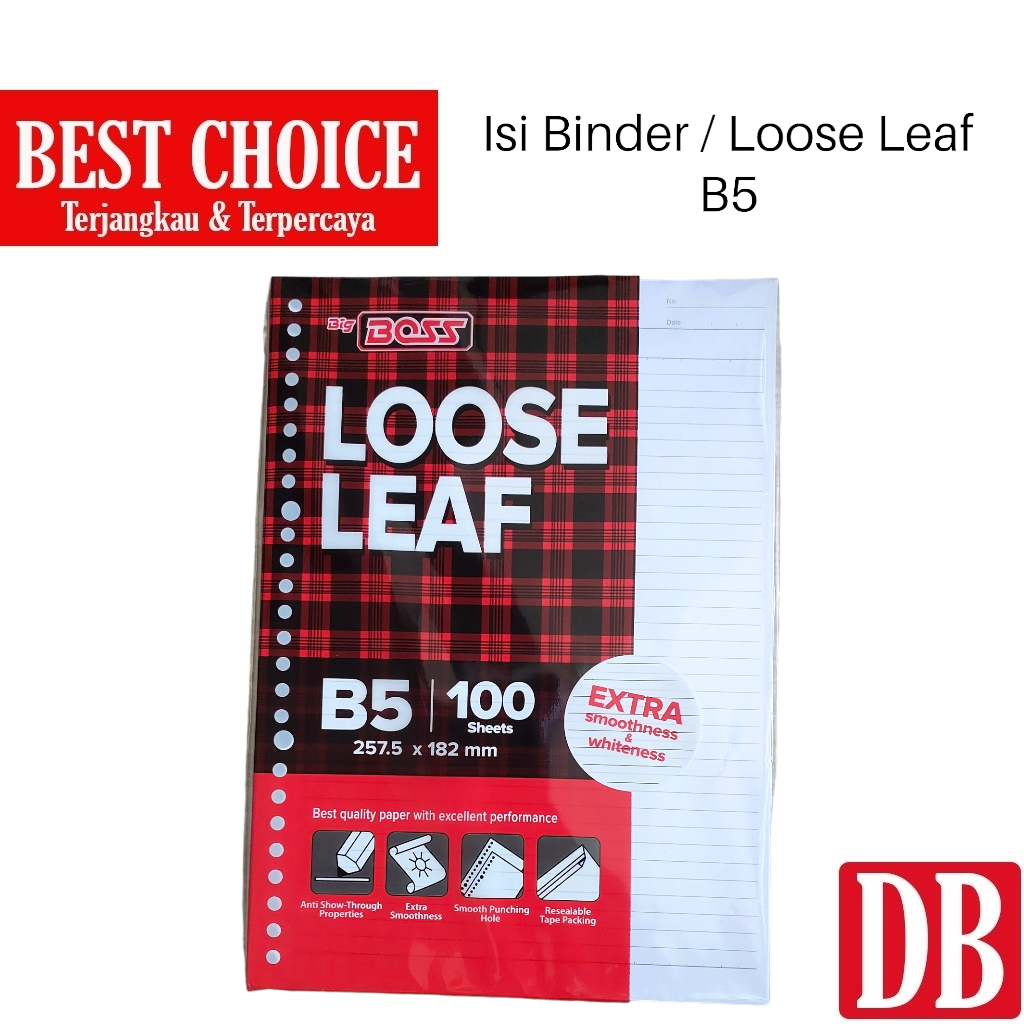 Jual Isi Kertas Binder / Loose Leaf B5 Big Boss Garis Isi 100 Lembar | Shopee Indonesia