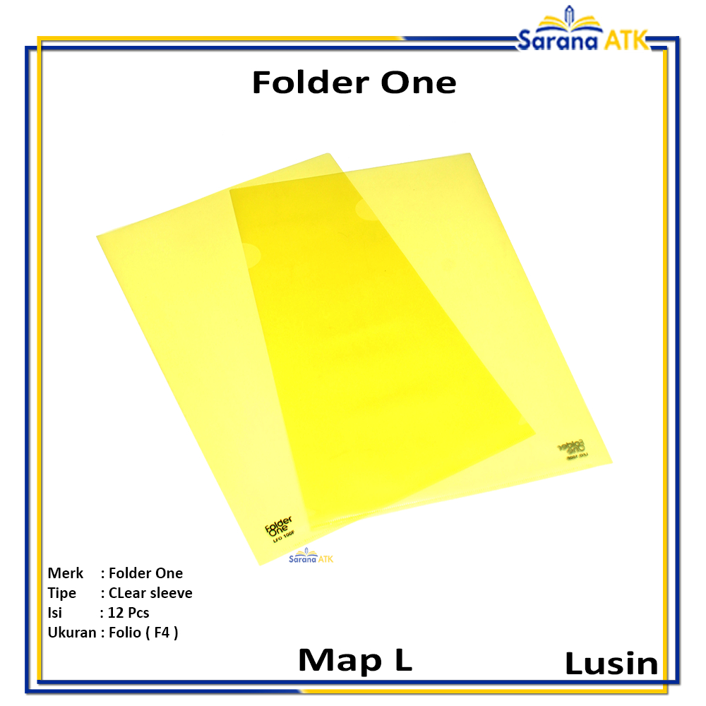 Jual Folder One - Map L Bening Folio Warna Kuning - Lusin | Shopee ...