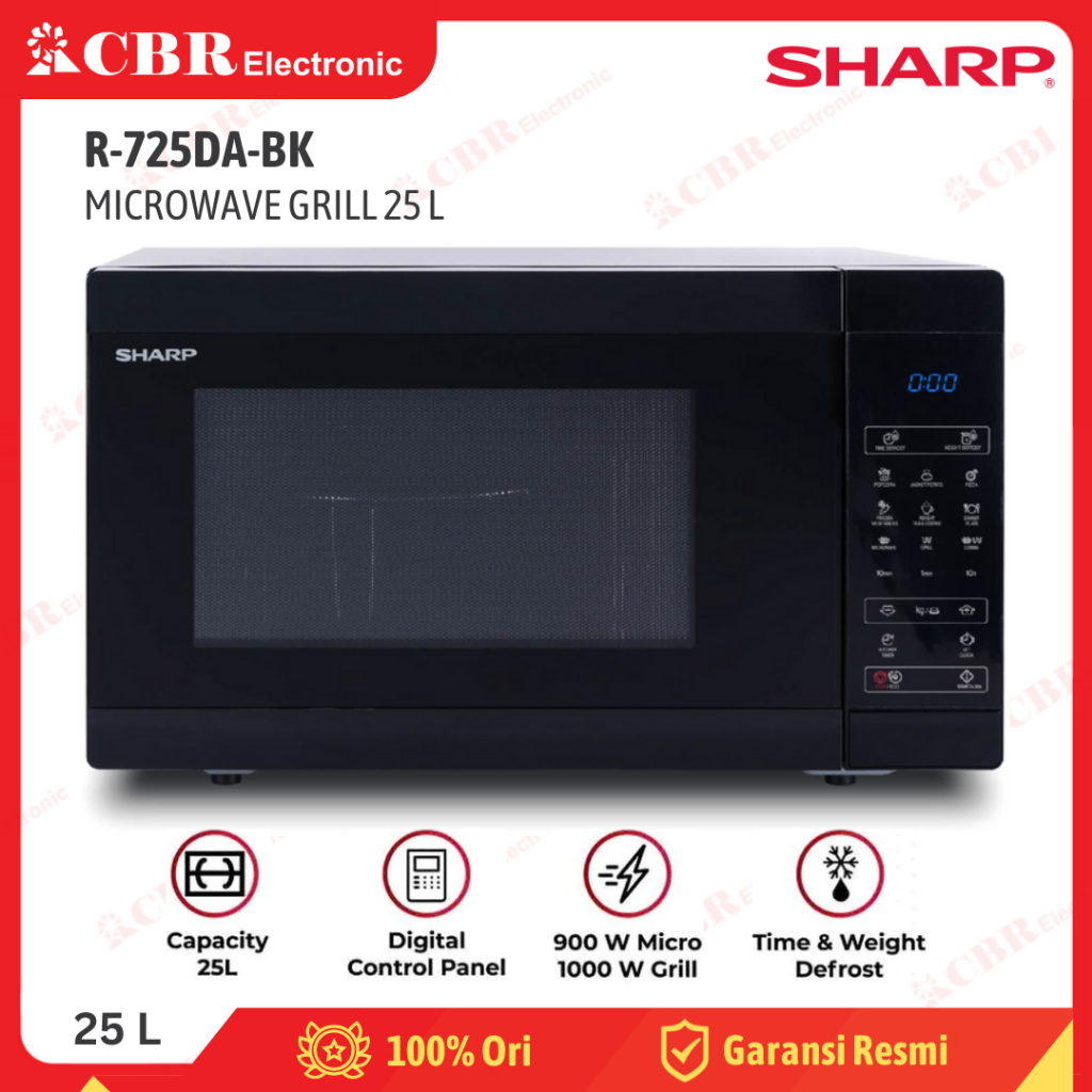 Jual Microwave SHARP R-725DA-BK (25L / Grill) | Shopee Indonesia