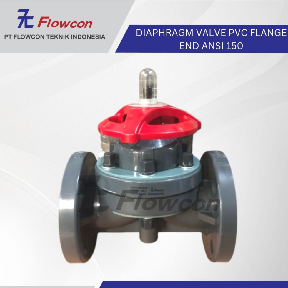 Jual DIAPHRAGM VALVE PVC FLANGE END ANSI 150 SIZE 2" FLOWCON | Shopee ...