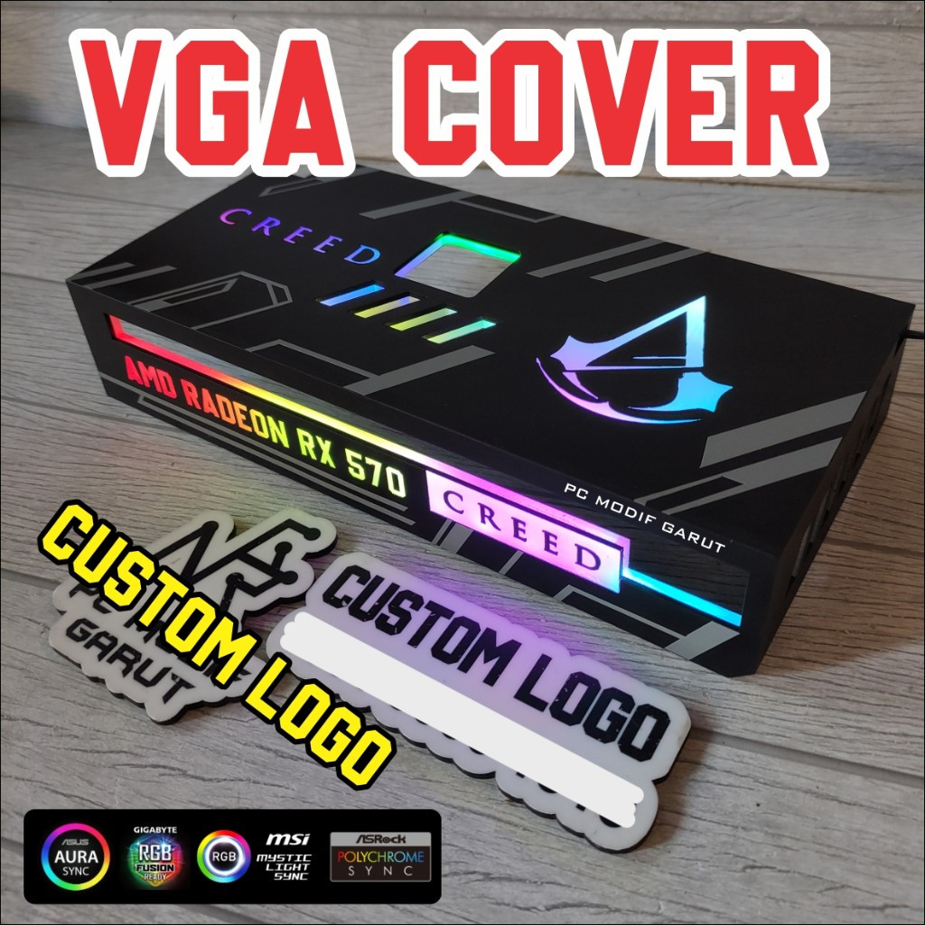 Jual COVER VGA POWER COLOR RTX 570 CUSTOM LOGO 3 PIN ARGB SYNC | Shopee ...