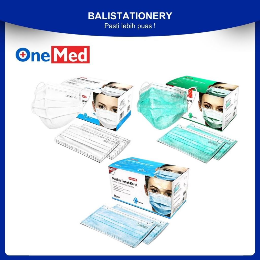 Jual Masker Onemed / Masker Earloop Onemed 3 ply 1box isi 50 pcs ...