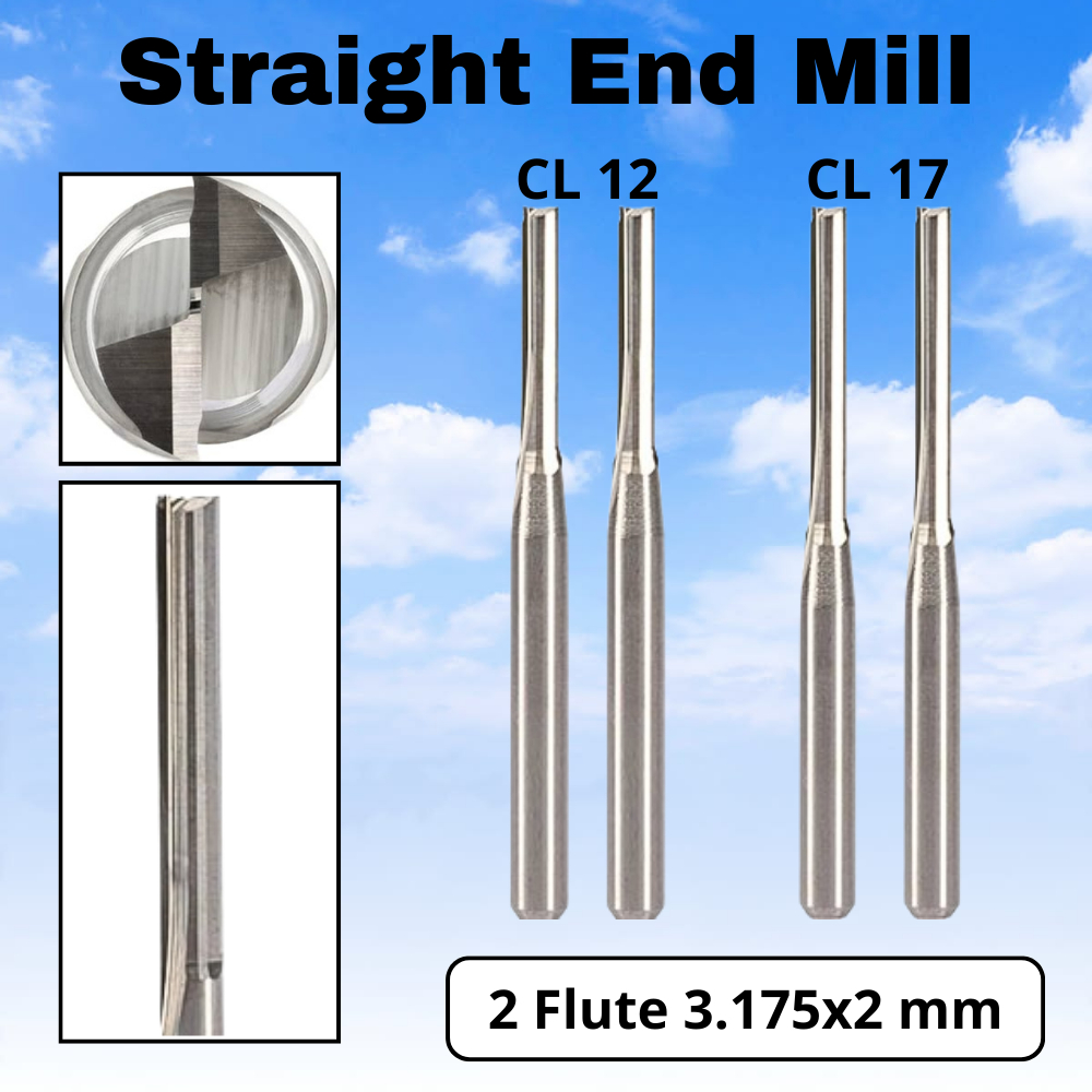 Jual ms7 Straight End Mill 2 mm 2Flute Carbide endmill lurus 2mm ...