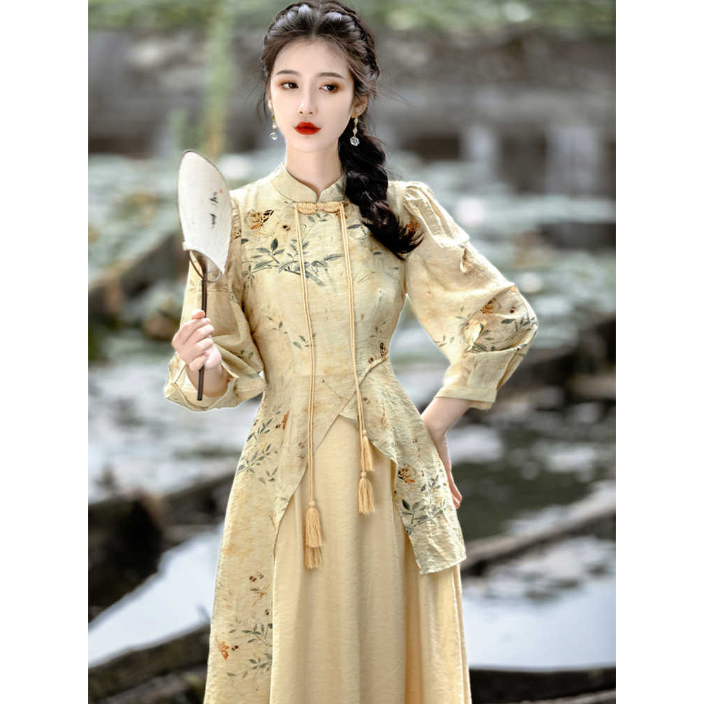 Jual Retro Dress Gaun Retro Gaya Cina Baru Versi Harian Dress ...
