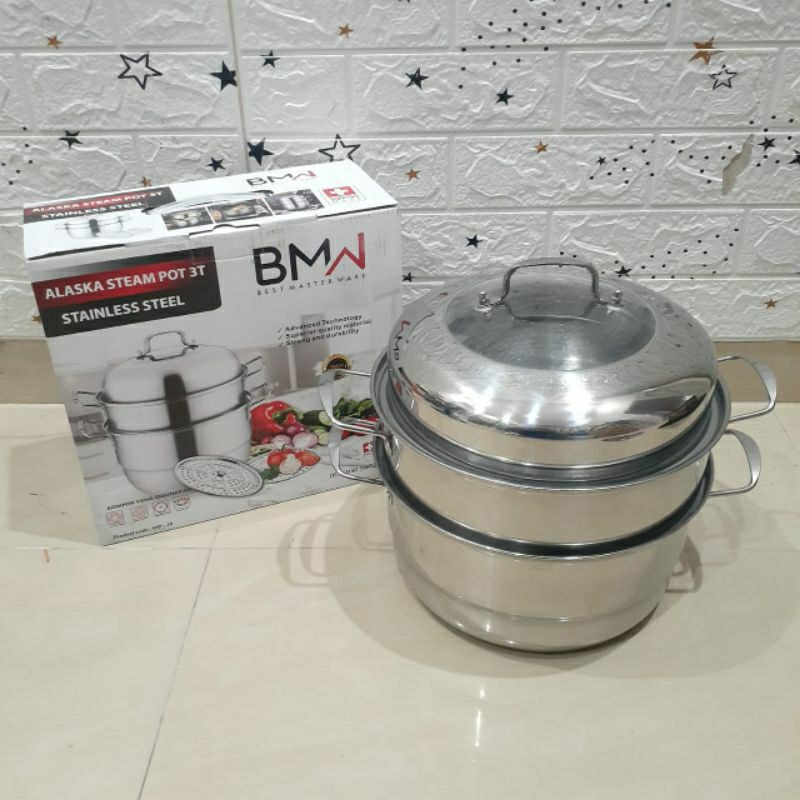 Jual panci kukus susun 3 stainless steel (alaska pot bmw) | Shopee ...
