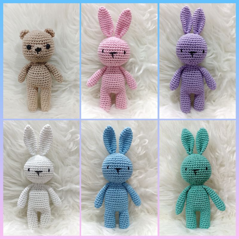Jual Boneka amigurumi crochet bunny / kelinci / rabbit/ bear berdiri ...