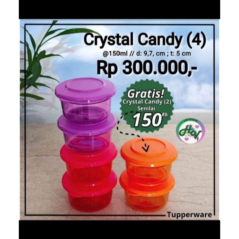 Jual crystal candy set tupperware isi 6 pcs / toples mini tupperware ...