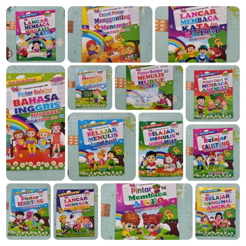 Jual Buku Paud TK Seri Anak Pintar Bahasa Inggris, Menggunting Menempel, Menarik Garis, Huruf ...