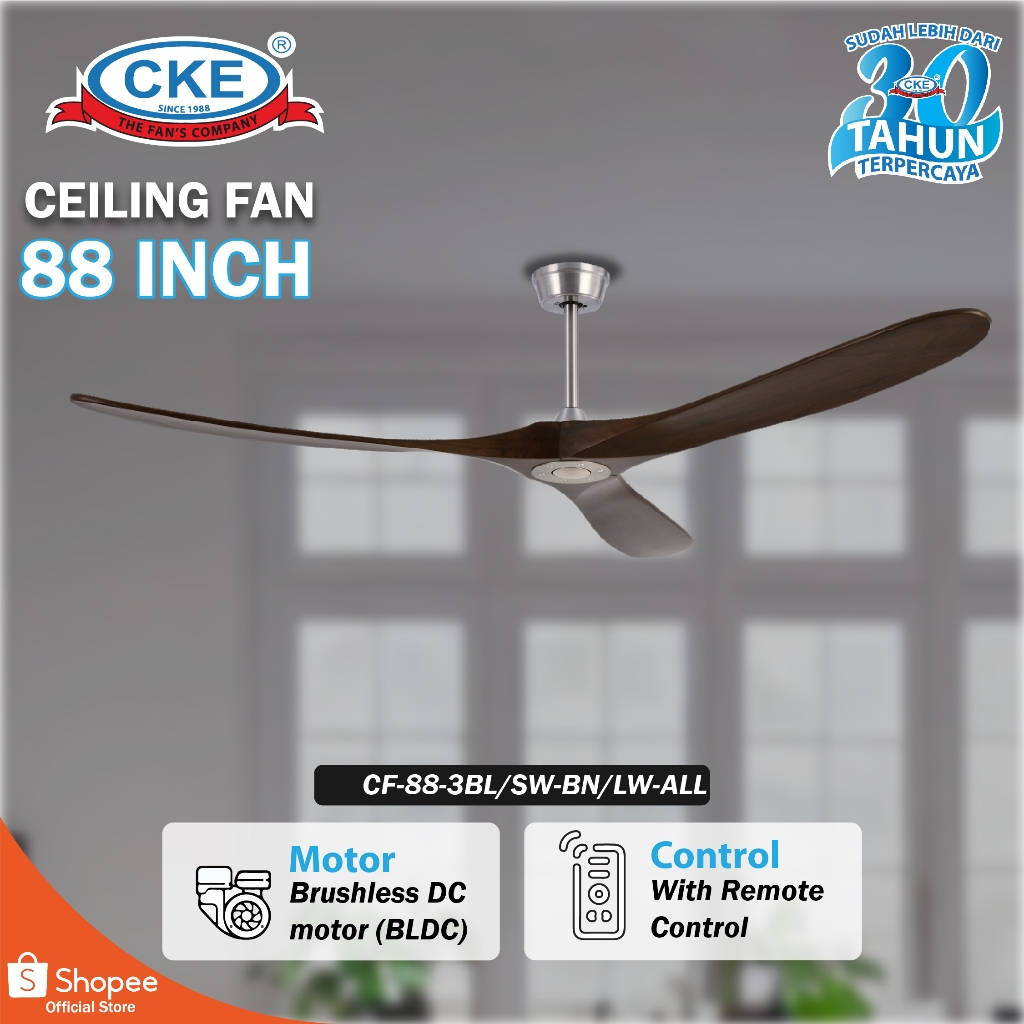 Jual Kipas Angin Gantung Plafon Kayu 88 Inch Ceiling Fan Hias 88" Dark ...