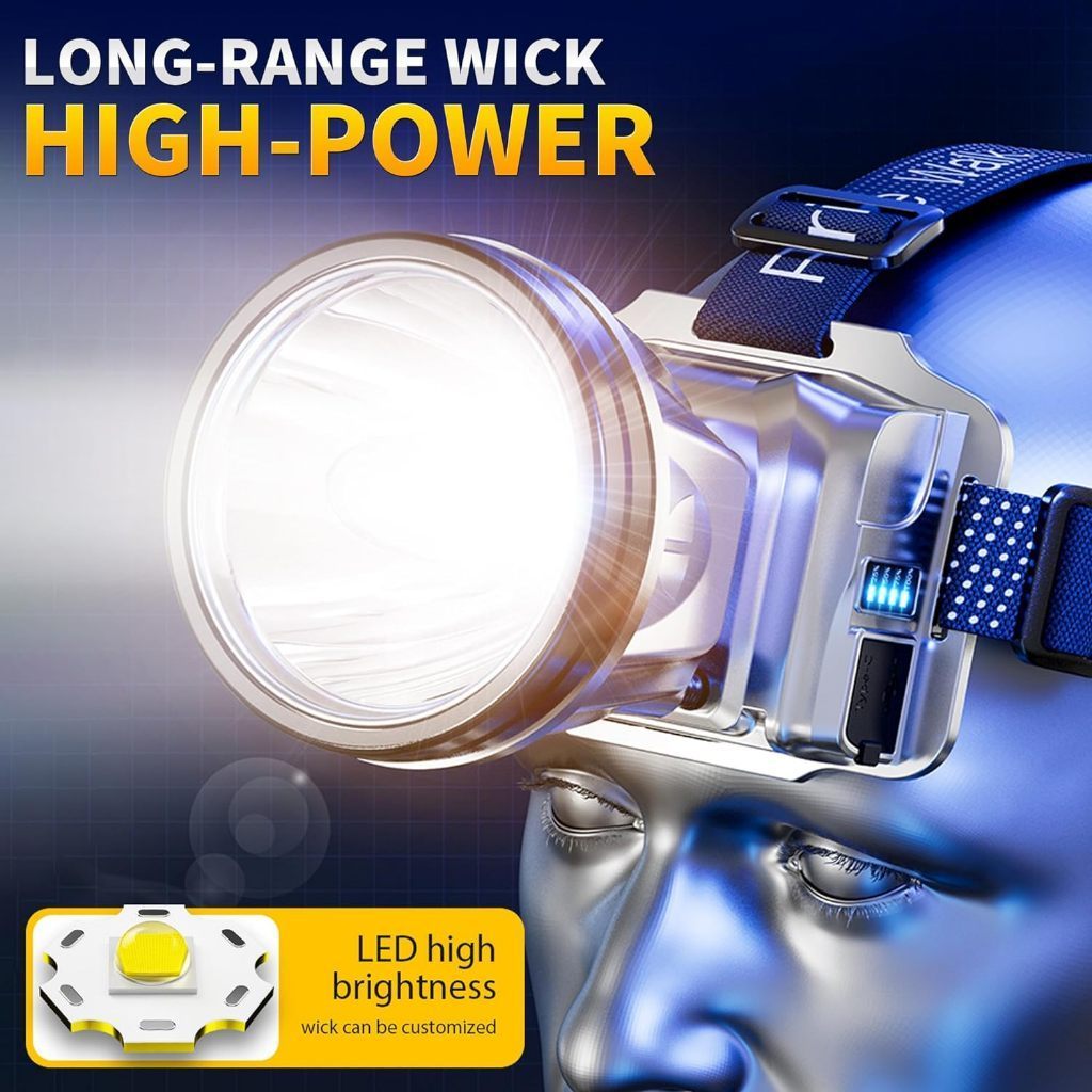 Jual Headlamp outdoor Anti Air senter kepala 300 watt super terang ...