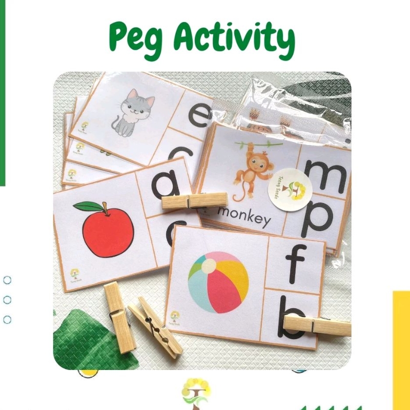 Jual Beginning Sound Phonics Learning Kit with peg - Kartu Phonics ...