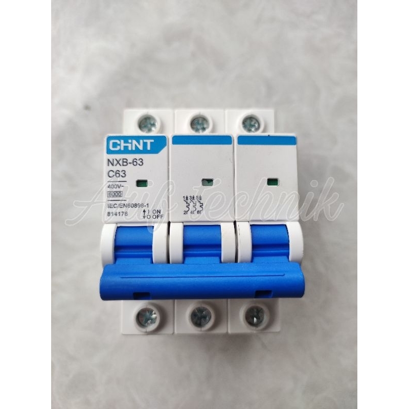 Jual Mcb 3P NXB-63 63a CHINT / Mini circuit breaker CHINT NXB-63 C63 380v | Shopee Indonesia