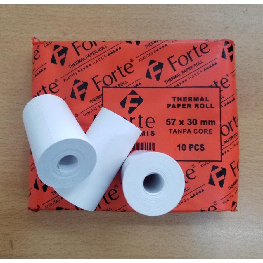 Jual Thermal Paper Forte 57mm x 30mm Coreless - 10 roll | Shopee Indonesia