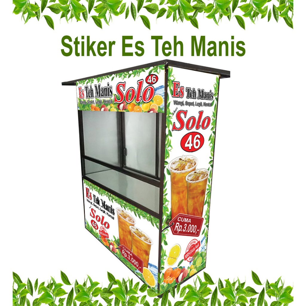 Jual Stiker gerobak es teh manis solo viral wallpaper | Shopee Indonesia