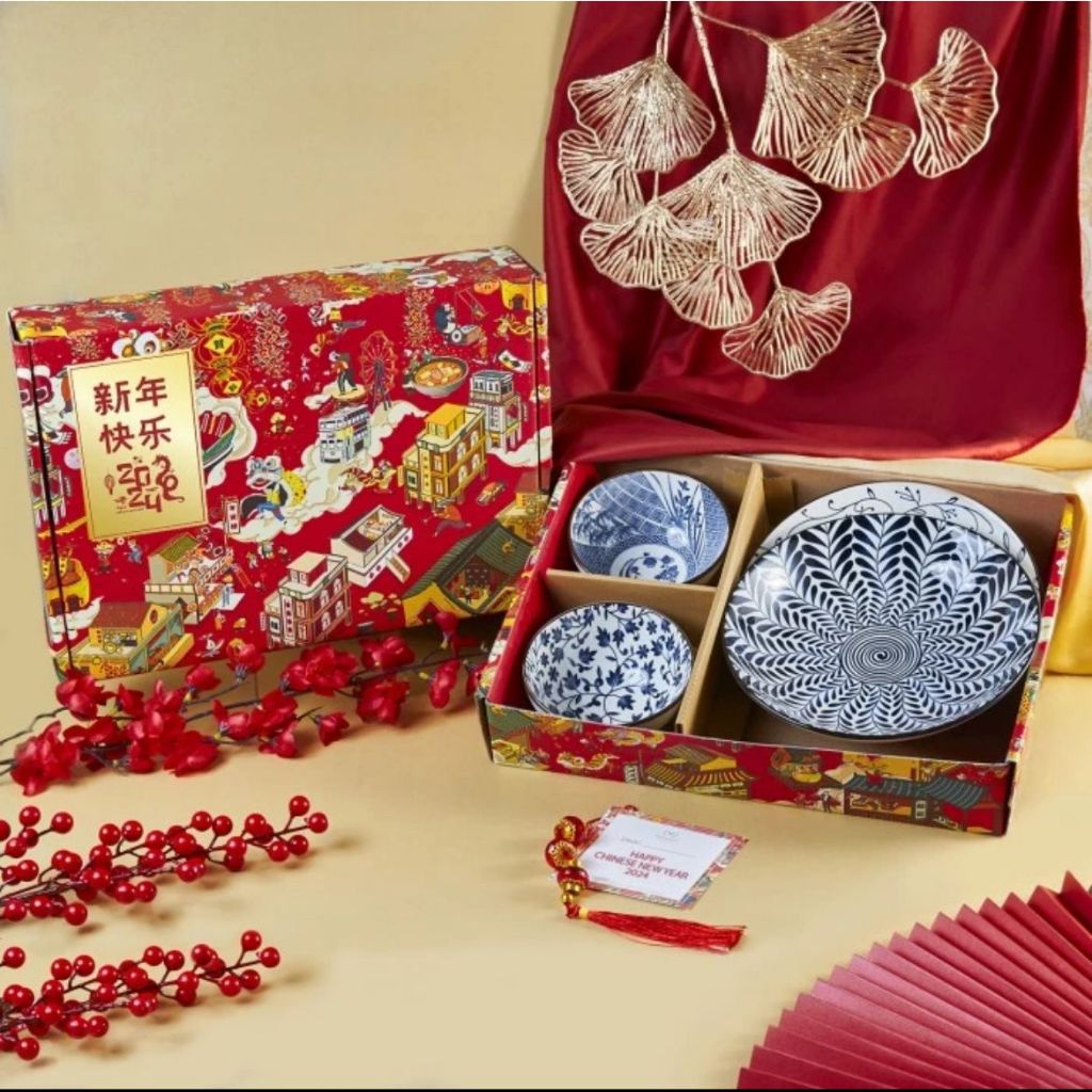 Jual CNY Gift Box Japanese Bowl & Plate | Mangkok Piring Keramik Imlek ...