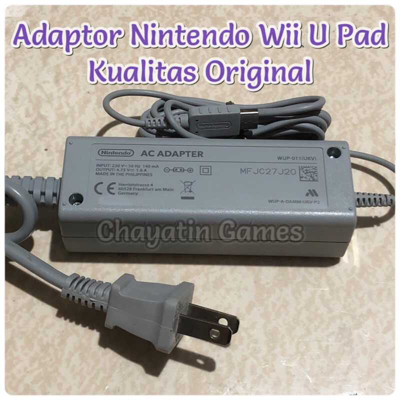 Jual Adaptor Nintendo Wii U Pad Kualitas Original Input Listrik AC 220 ...