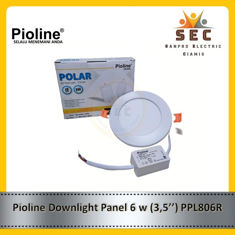 Jual DOWNLIGHT LED PIOLINE 6 WATT 6W BULAT SLIM 3,5 INCH PANEL LIGHT ...