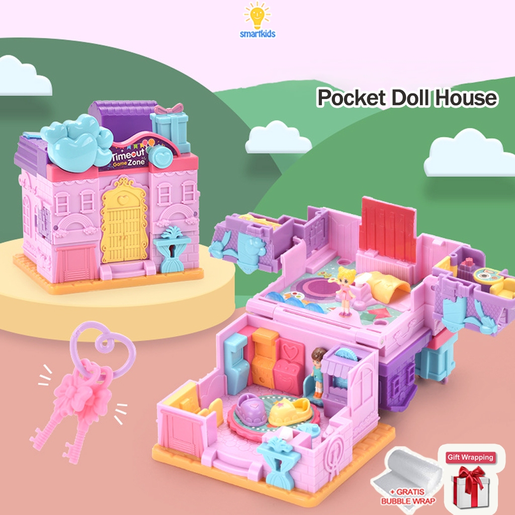 Jual Pocket Doll House Castle Magic Portable / Role Pretend Play / DIY ...