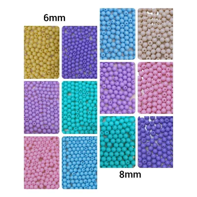 Jual 20gr Manik Mote Bulat Susu Pastel 6mm 8mm | Shopee Indonesia