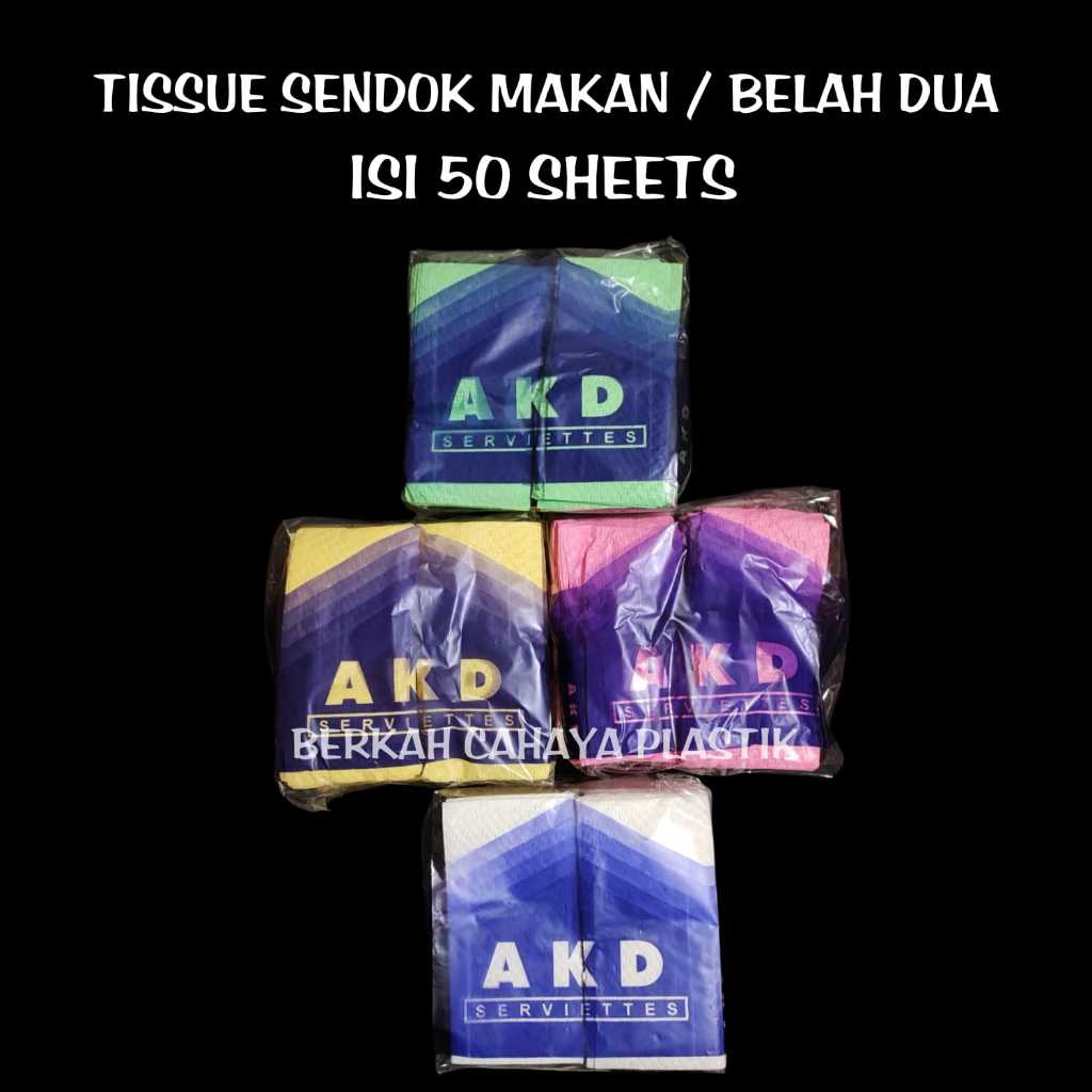 Jual Tisu Sendok Makan +-65gr Putih , Warna / Tissue belah dua / tissue ...