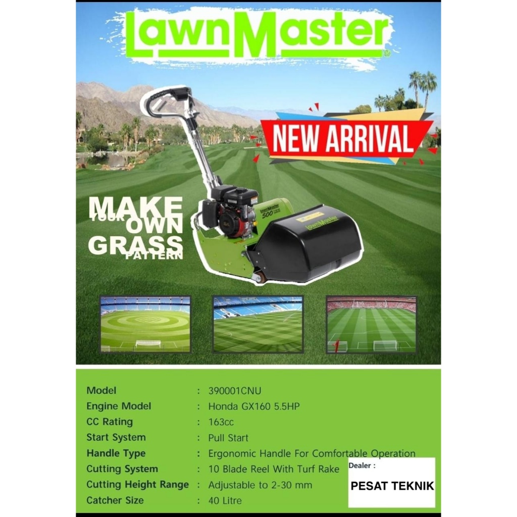 Jual Mesin Potong Rumput LawnMaster 500 Golf Dual Drive Reel | Shopee ...