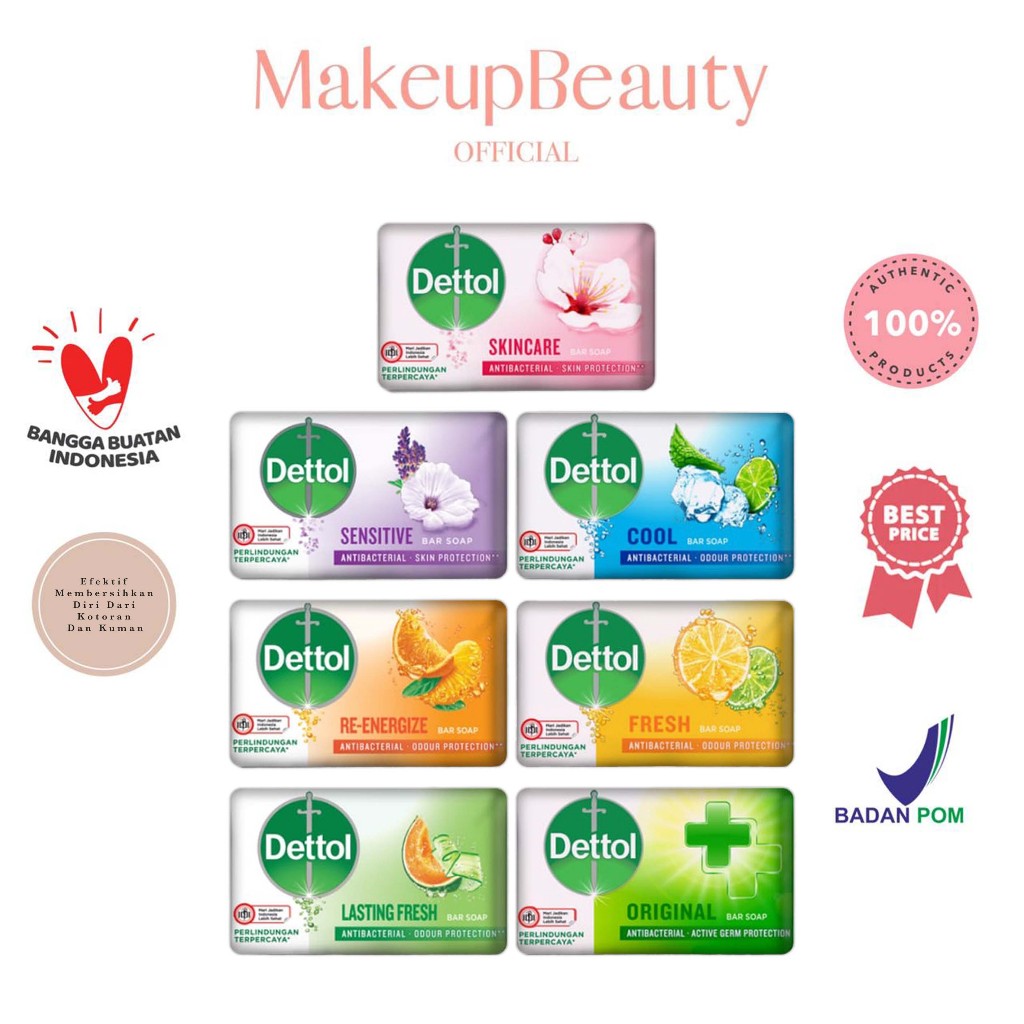 Jual DETTOL Sabun Batang Anti Bakteri - Soap Bar 60gr | Shopee Indonesia