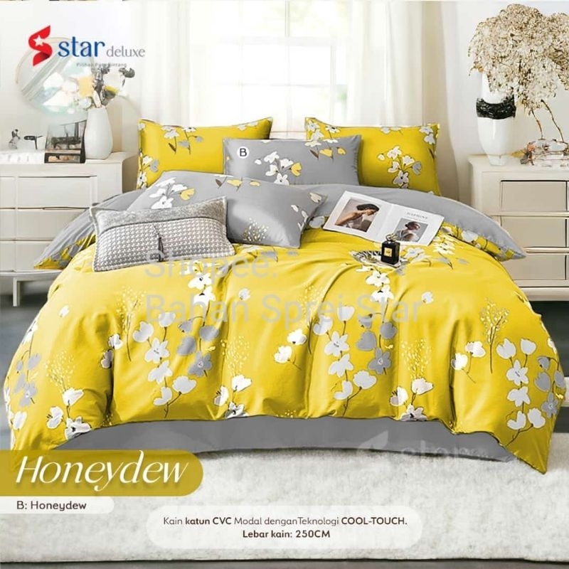 Jual Bahan Kain Sprei Star - Honeydew | Shopee Indonesia