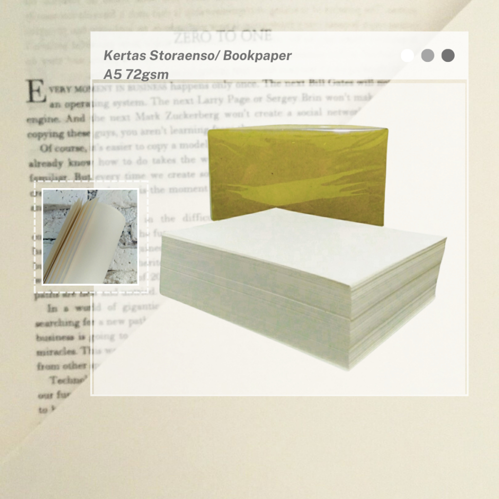 Jual 1 rim Kertas Bookpaper 72gr A5 Kertas Novel Kertas storaenso ...