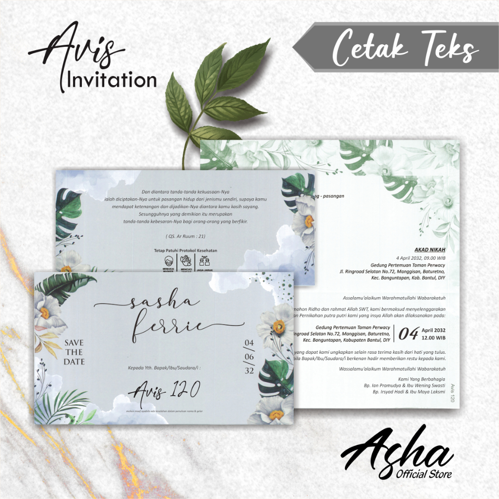 Jual UNDANGAN PERNIKAHAN MURAH ELEGAN - UNDANGAN NIKAH BLANKO AVIS ALL ...