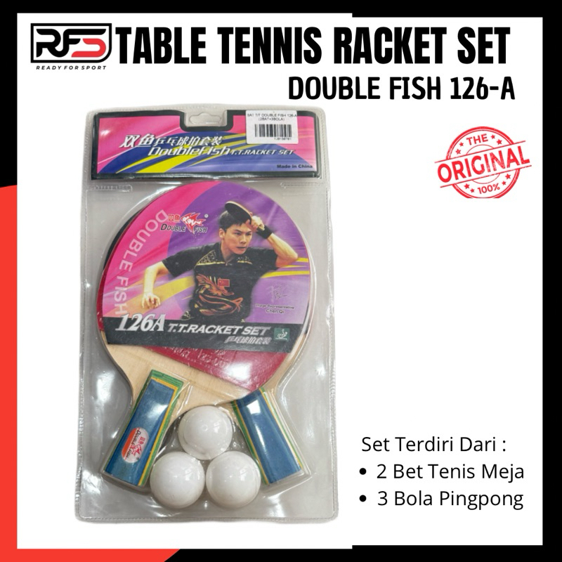 Jual Bet Pingpong / Set Bet Tenis Meja 2 Bet 3 Bola Pingpong /Bat Tenis Meja Double Fish 126A ...