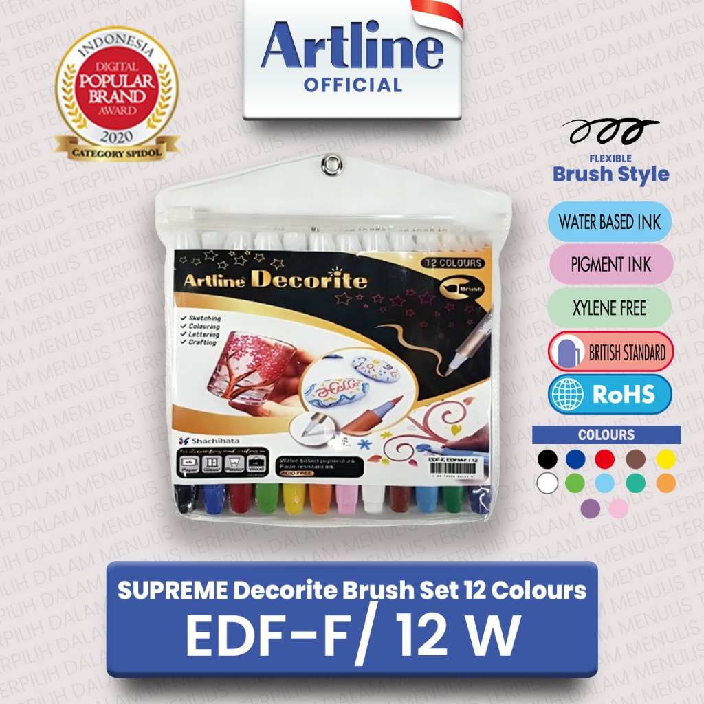 Jual ARTLINE Spidol Supreme Decorite Brush Marker Pen Kuas Gambar ...