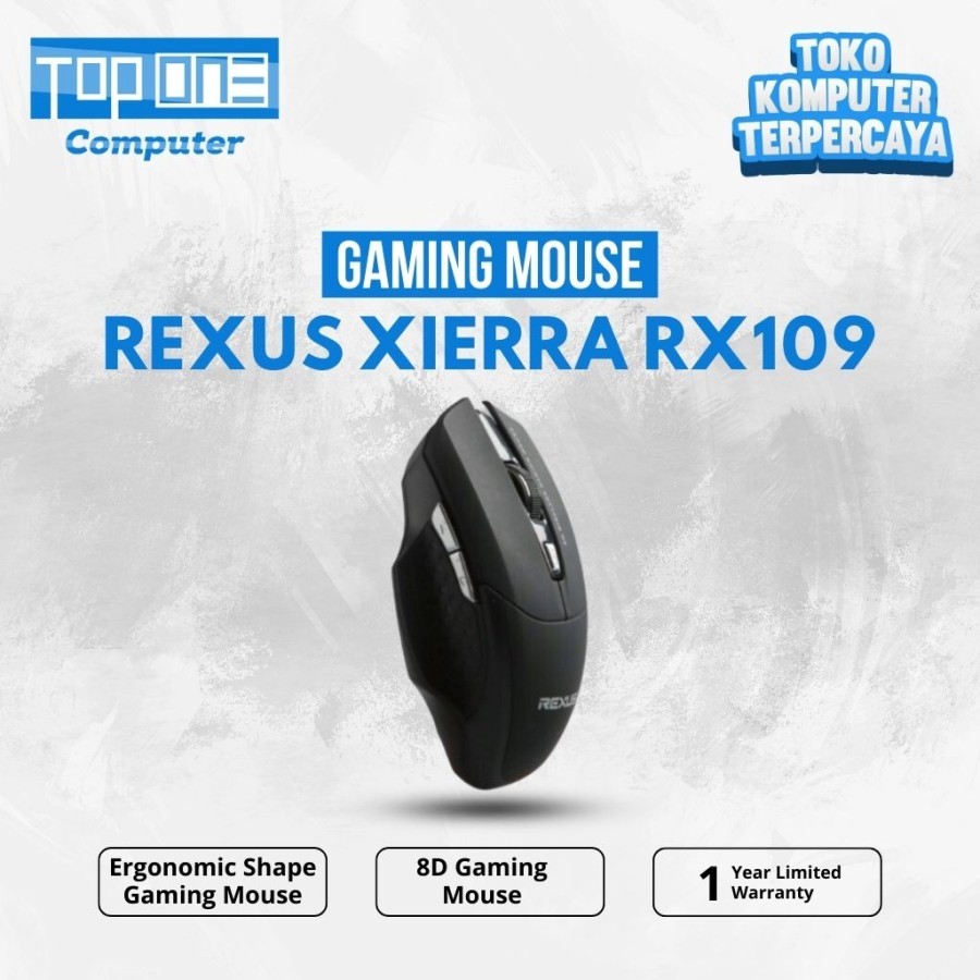 Jual Rexus RX109 Wireless Gaming Mouse Xierra RX-109 6D Nano Receiver | Shopee Indonesia