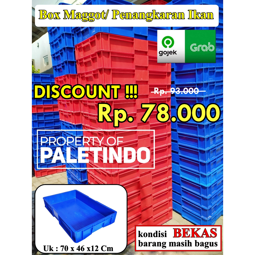 Jual Box Maggot Box Penangkaran Ikan Box Solid 70 x 46 x 12 Cm BEKAS ...