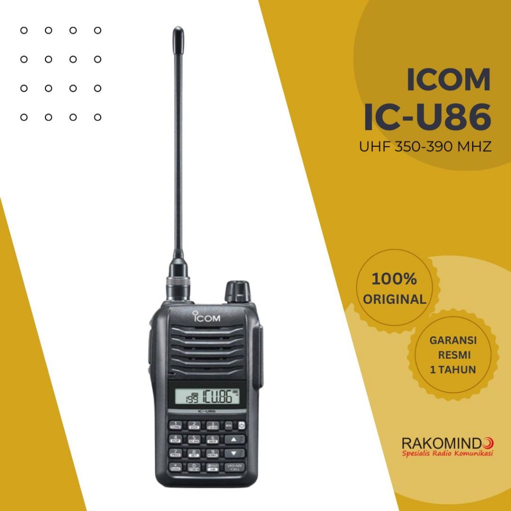 Jual HT UHF Icom IC-U86 UHF 350-390 MHz Original Garansi Resmi | Shopee ...